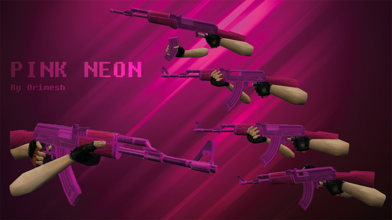 AK-47 Pink neon Mod for Counter-Strike 1.6 | CS1.6 Mods