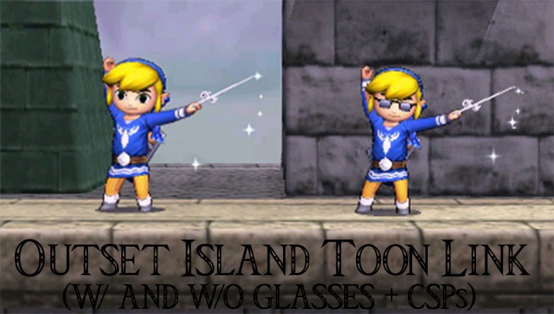 Outset Island Toon Link w/CSP (+ Alt) [Super Smash Bros. (3DS)] [Mods]