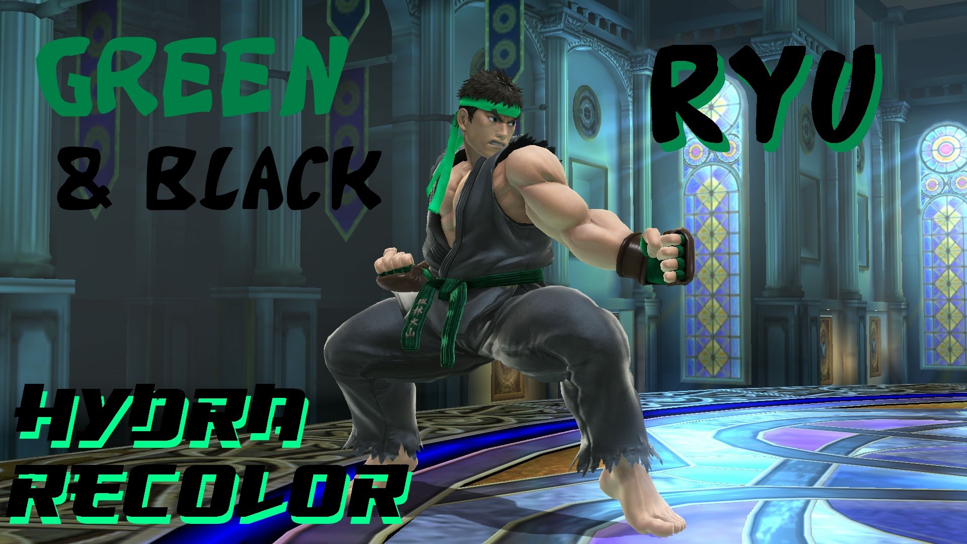 Green & Black Ryu (Hydra Recolor) [Super Smash Bros. (Wii U)] [Mods]