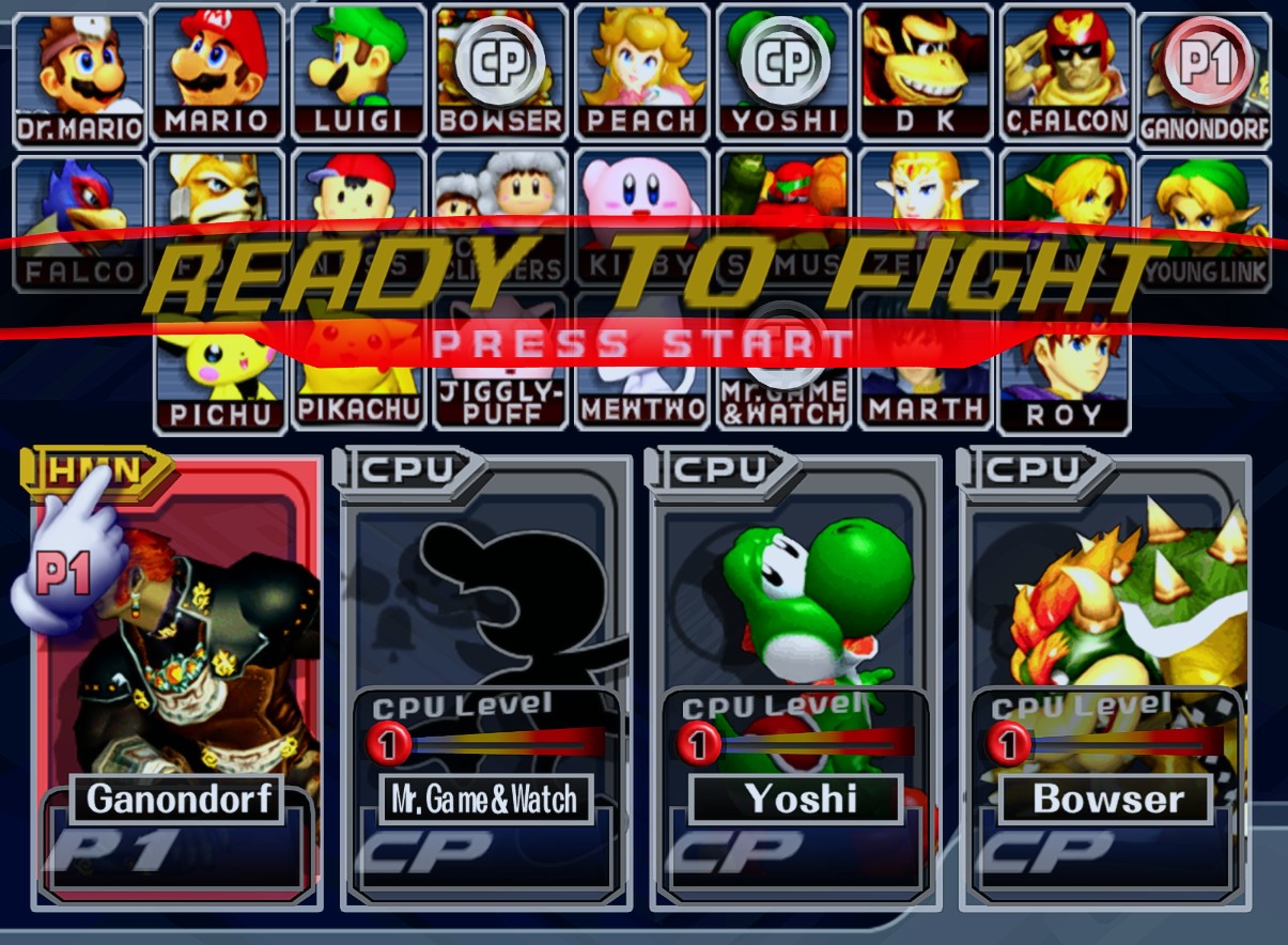 HD Character Selection Gloves [Super Smash Bros. Melee] [Mods]