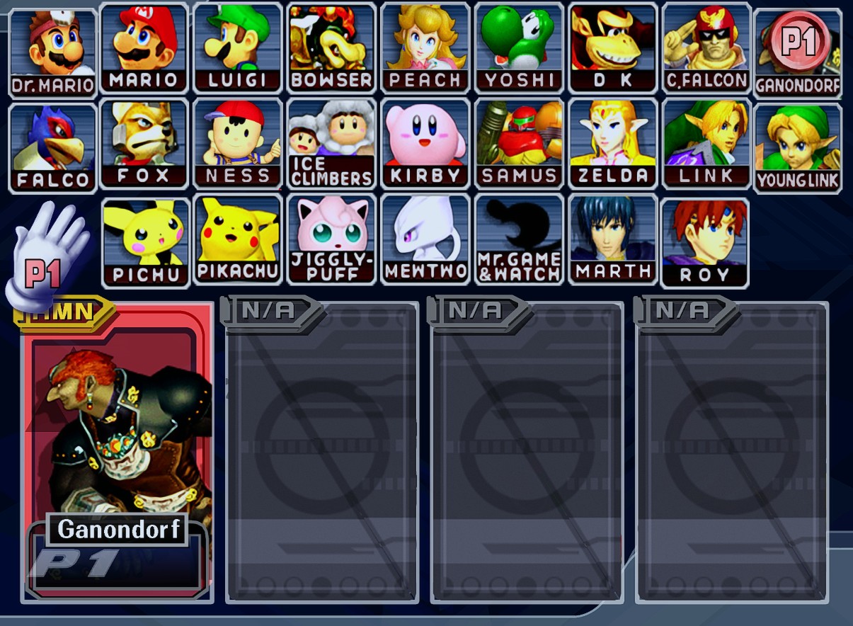 HD Character Selection Gloves [Super Smash Bros. Melee] [Mods]
