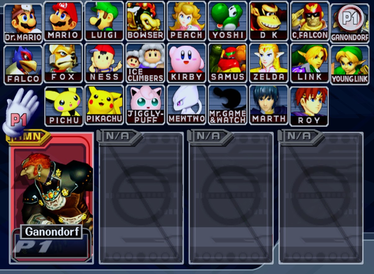 HD Character Selection Gloves [Super Smash Bros. Melee] [Mods]