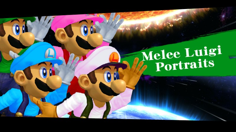 Melee Luigi Portraits [Super Smash Bros. (Wii U)] [Mods]