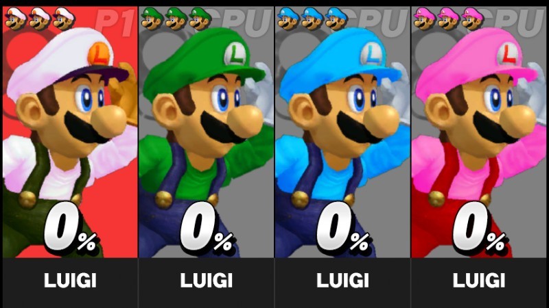 Melee Luigi Portraits [Super Smash Bros. (Wii U)] [Mods]