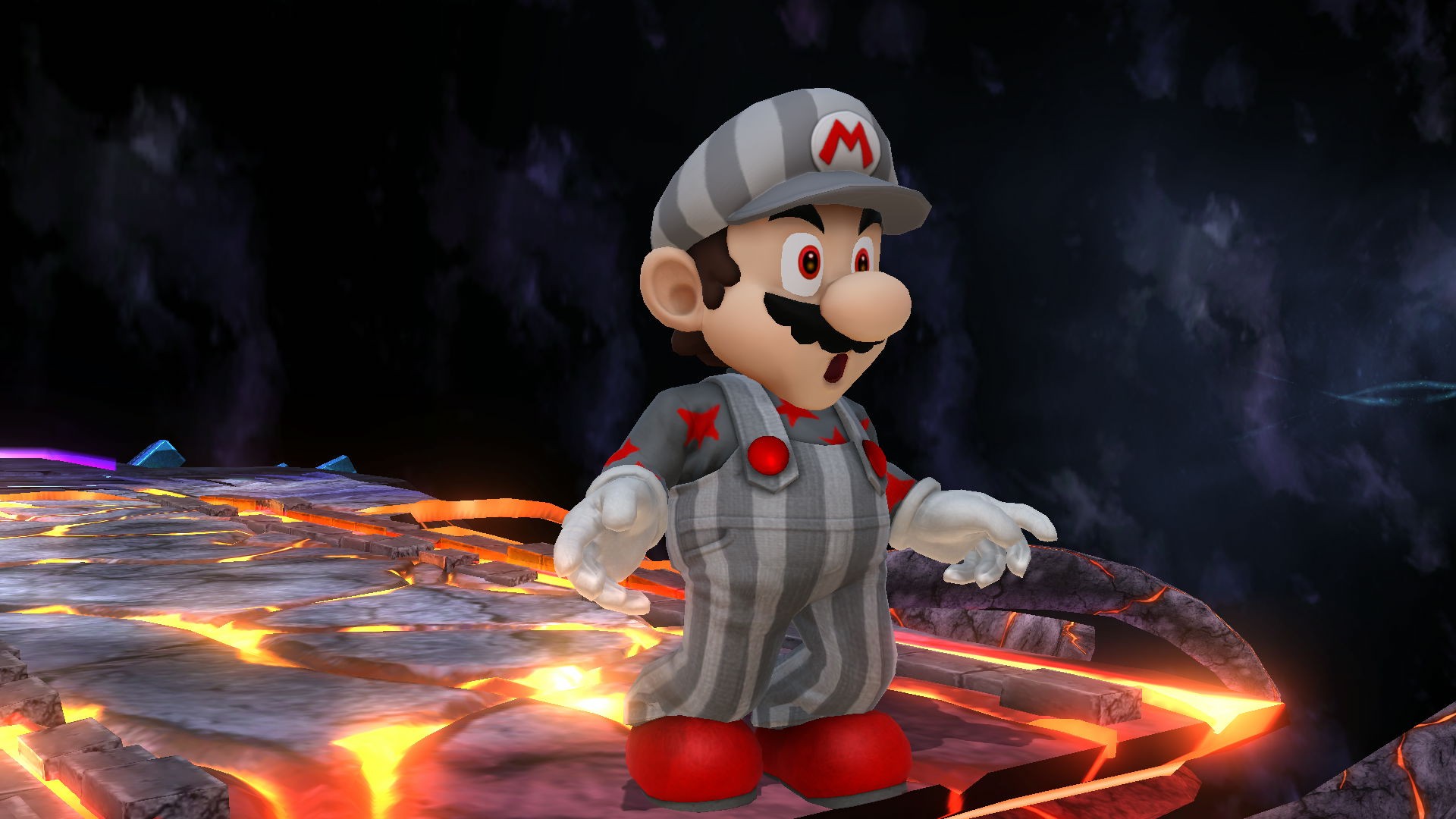 Grey and Red Mario [Super Smash Bros. (Wii U)] [Mods]