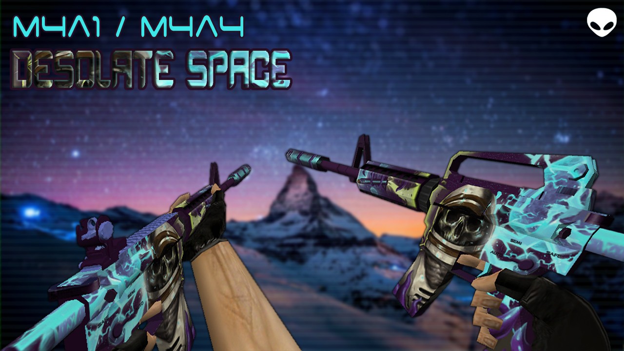 M4A1 and M4A4 Desolate Space on default models Mod for Counter-Strike 1 ...