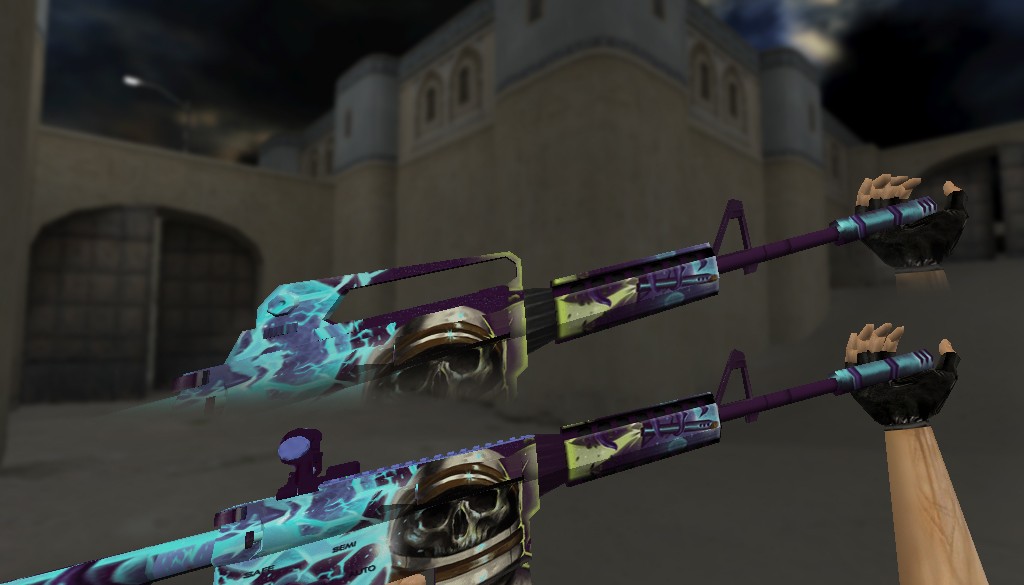 M4A1 and M4A4 Desolate Space on default models Mod for Counter-Strike 1 ...