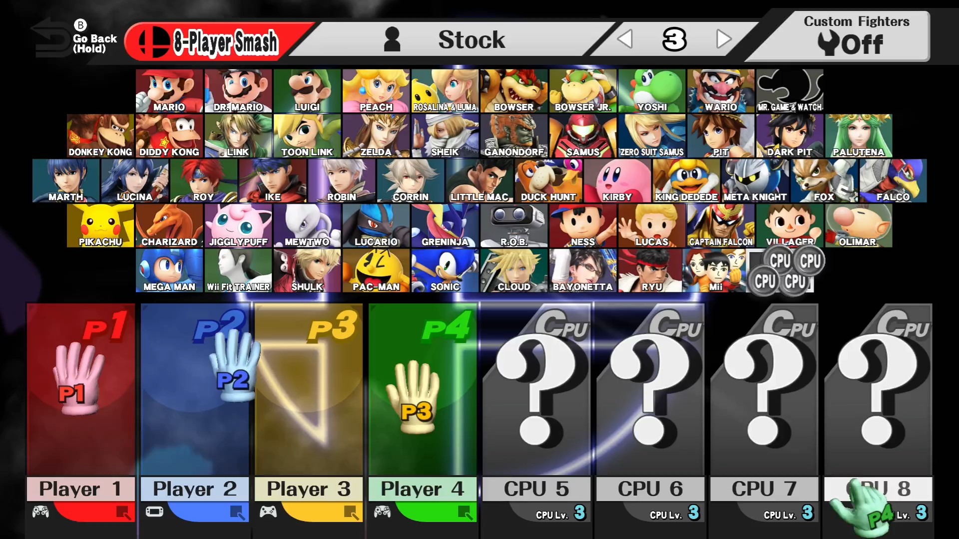 Transparent player cards [Super Smash Bros. (Wii U)] [Mods]