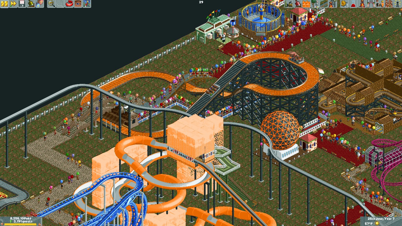 Orange Soda Colored Water Mod for RollerCoaster Tycoon 2 | RCT2 Mods