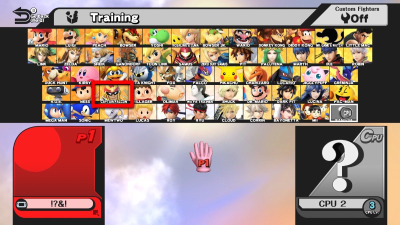 New Captain Falcon UI Mod for Super Smash Bros. (Wii U) | SSB4U Mods