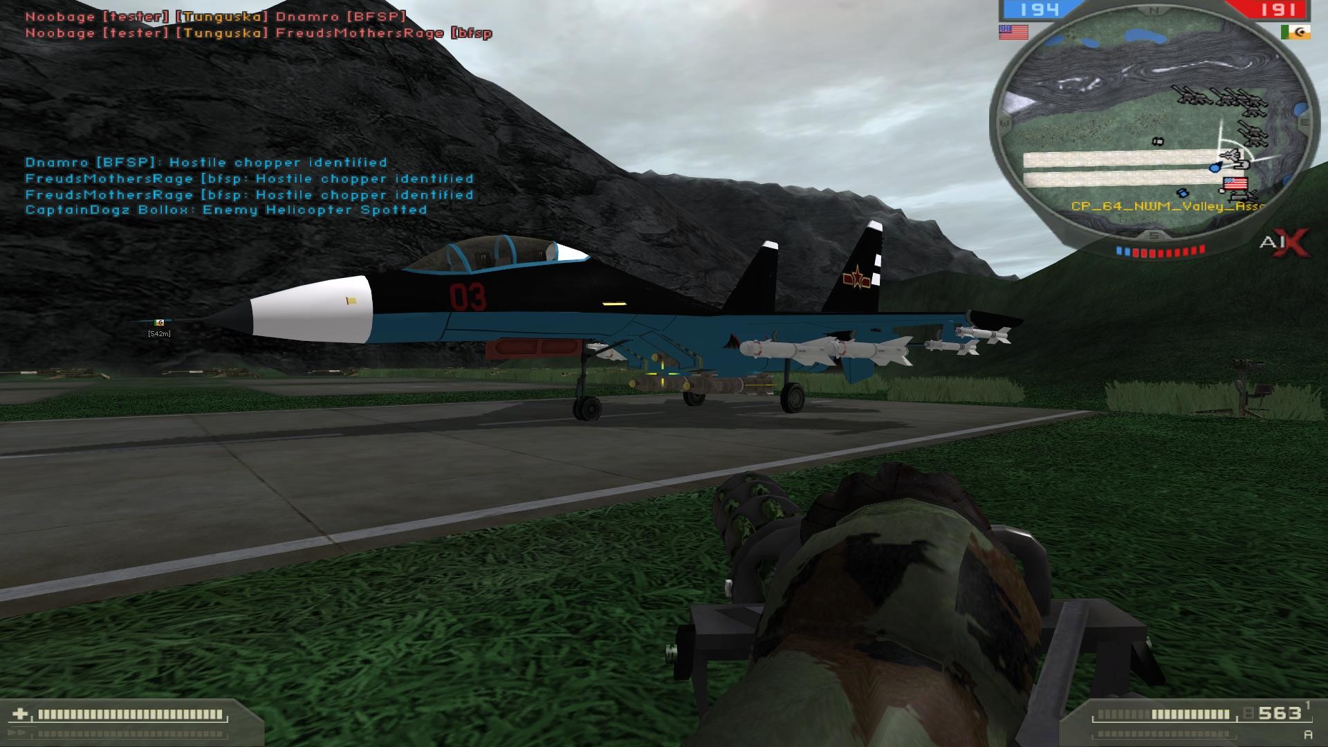 SU 30MKK repainted with vector lines on bottom of [Battlefield 2] [Mods]