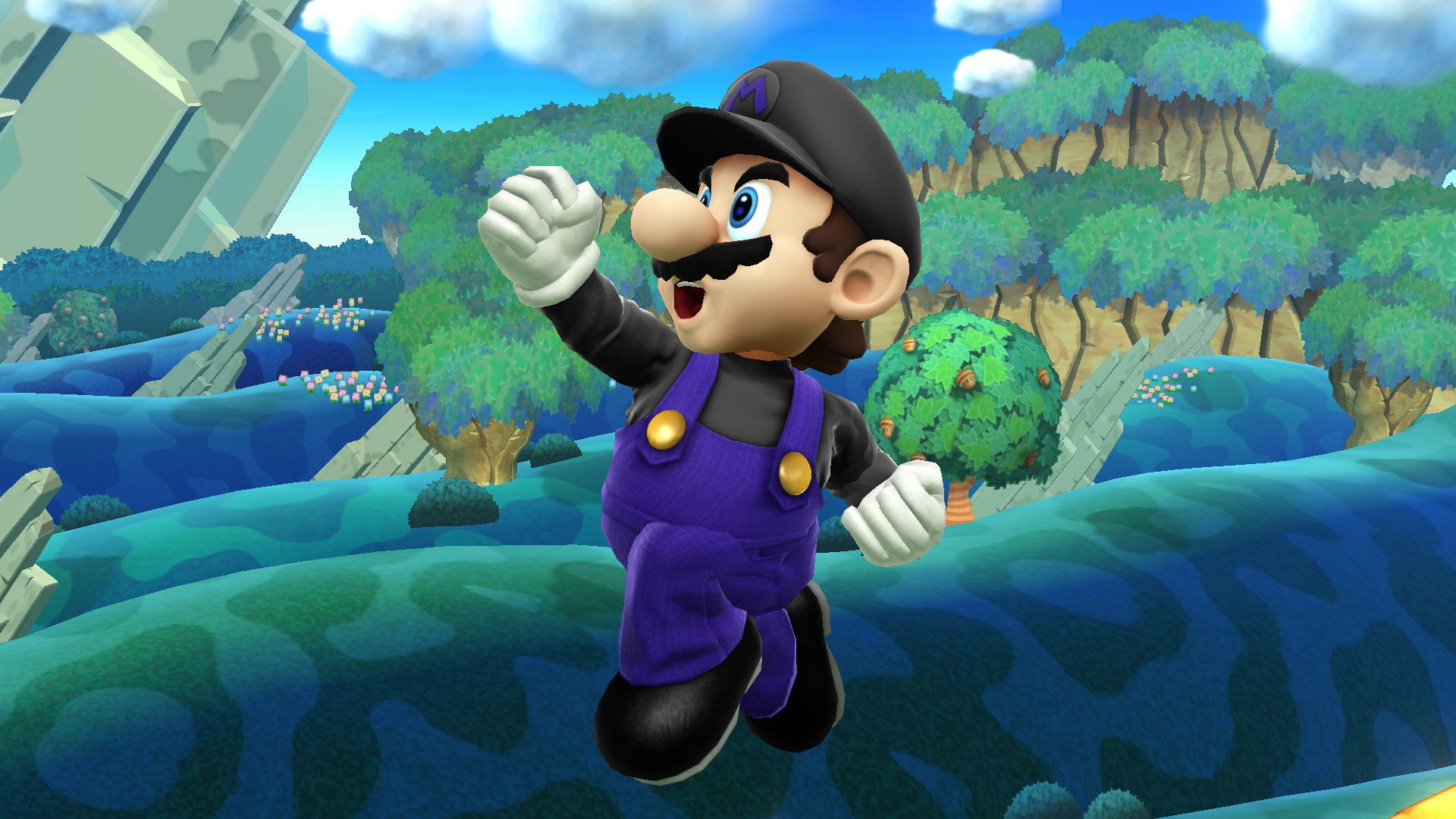 Black & Blue Mario [Super Smash Bros. (Wii U)] [Mods]