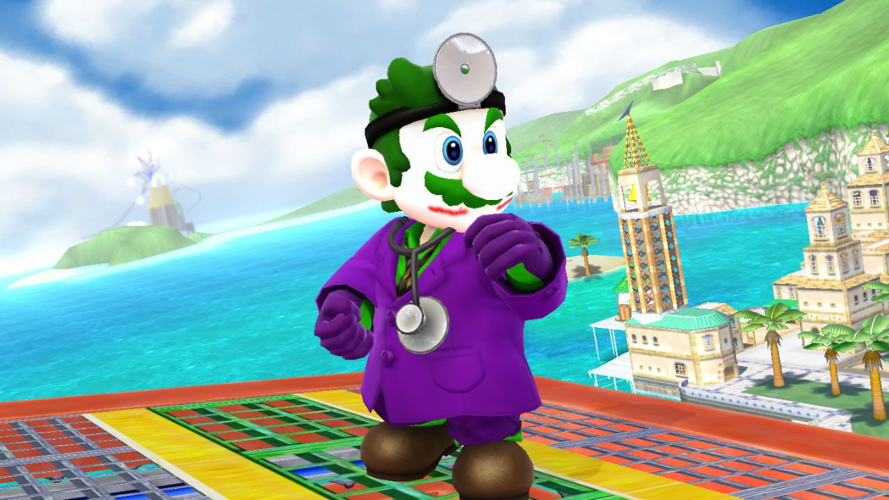 Joker Doc Mario (Tex IDd and UI) [Super Smash Bros. (Wii U)] [Mods]