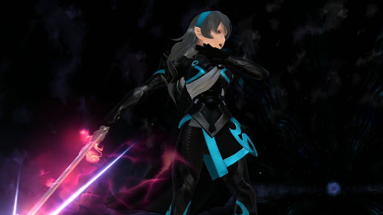 Black/Sky Blue Female Corrin(with CSPs) [Super Smash Bros. (Wii U)] [Mods]