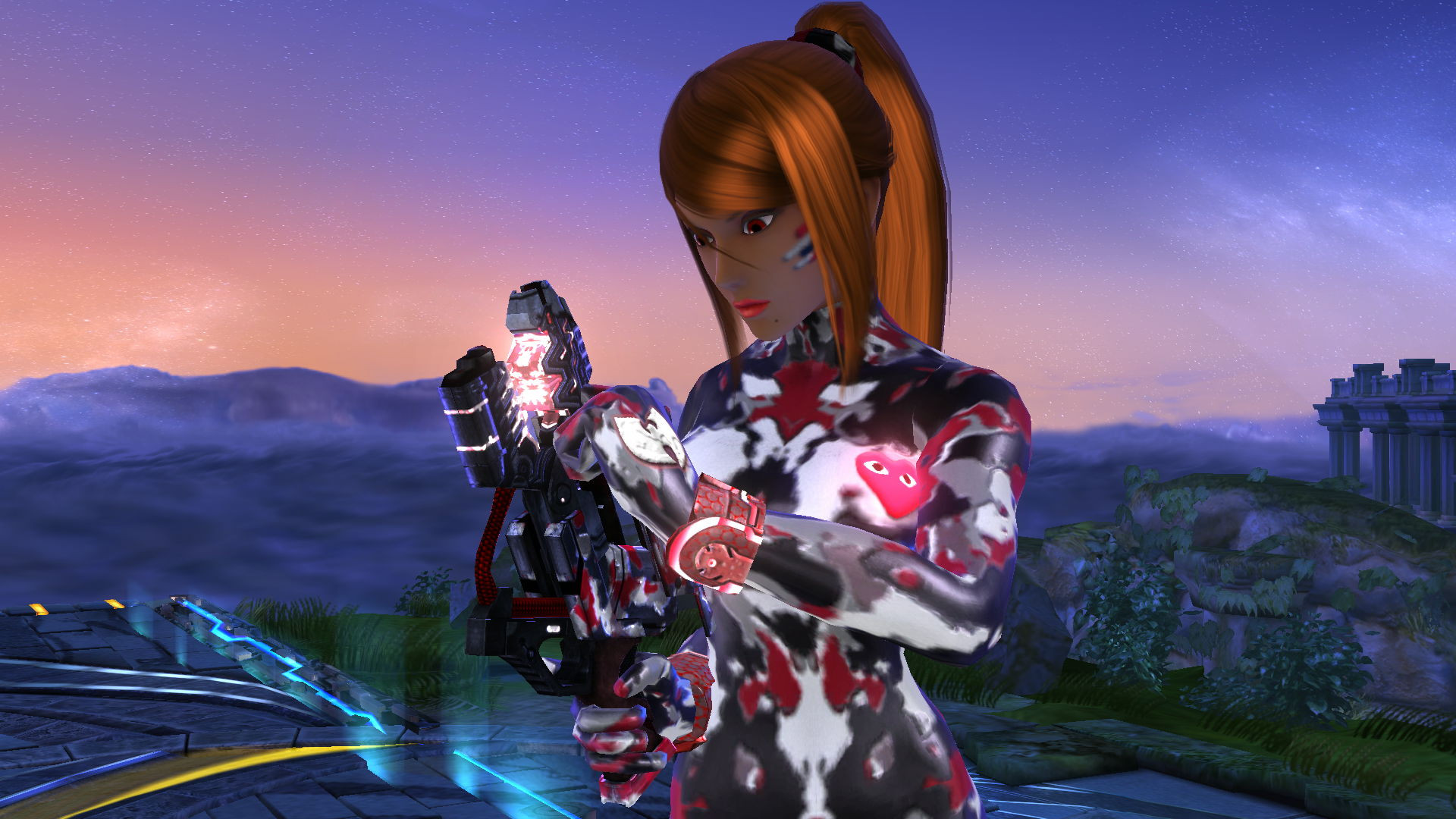 Red Camo Print ZSS [Super Smash Bros. (Wii U)] [Mods]