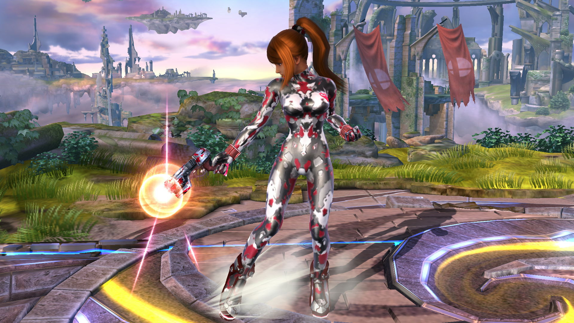Red Camo Print ZSS [Super Smash Bros. (Wii U)] [Mods]