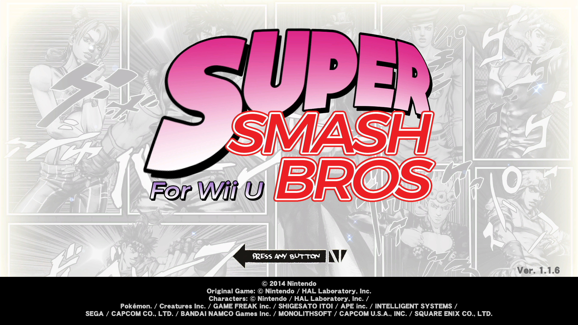 JJBA Title Screen [Super Smash Bros. (Wii U)] [Mods]