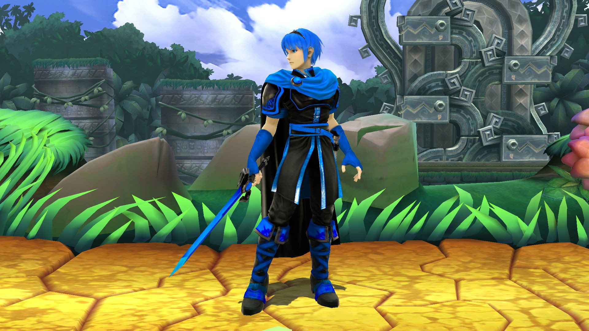 Black and Blue Marth [Super Smash Bros. (Wii U)] [Mods]