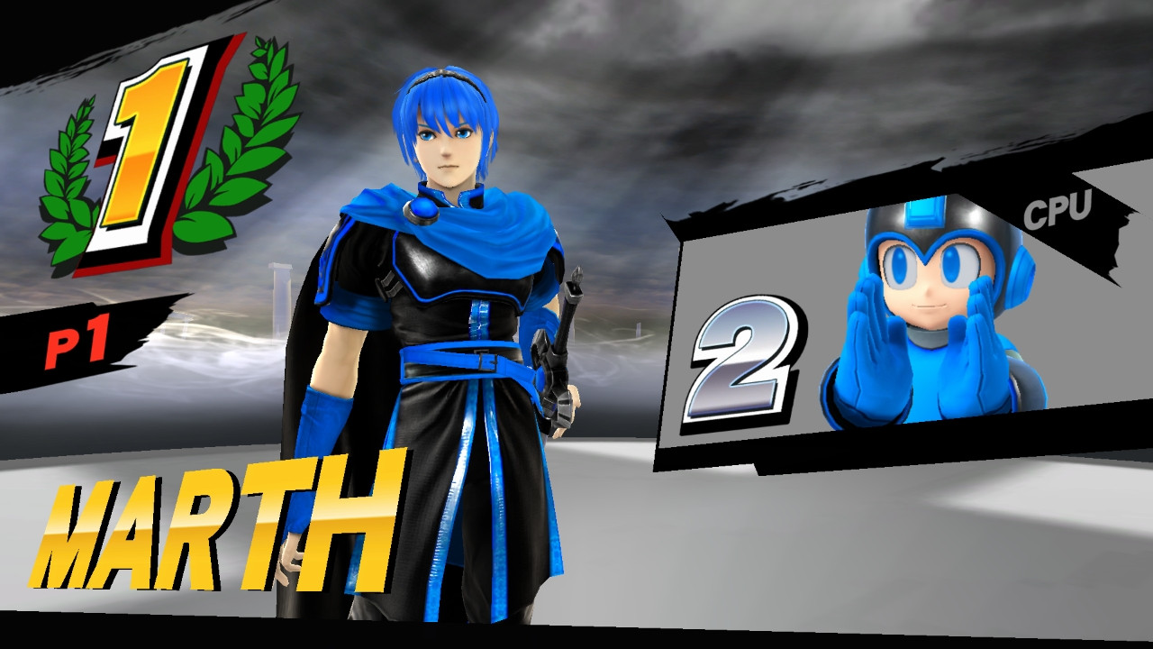 Black and Blue Marth [Super Smash Bros. (Wii U)] [Mods]
