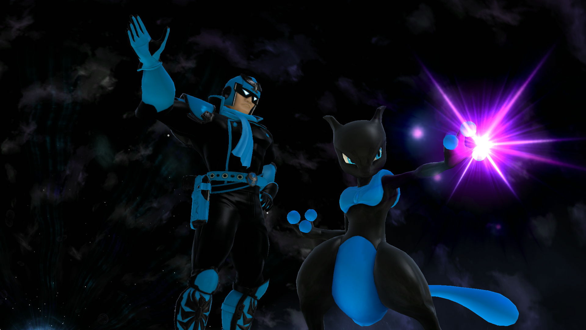 Black & Blue Mewtwo [Super Smash Bros. (Wii U)] [Mods]