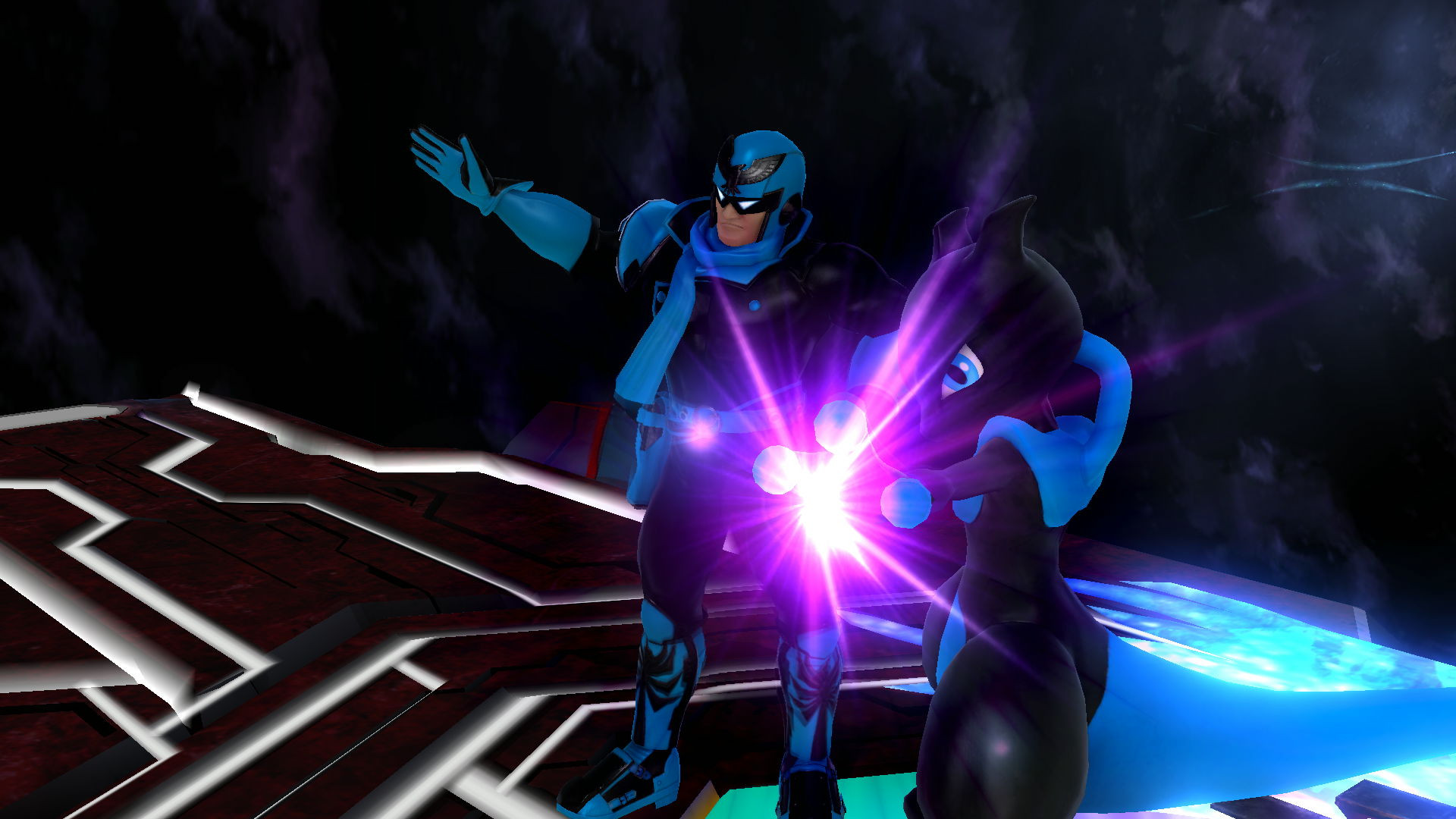 Black & Blue Mewtwo [Super Smash Bros. (Wii U)] [Mods]