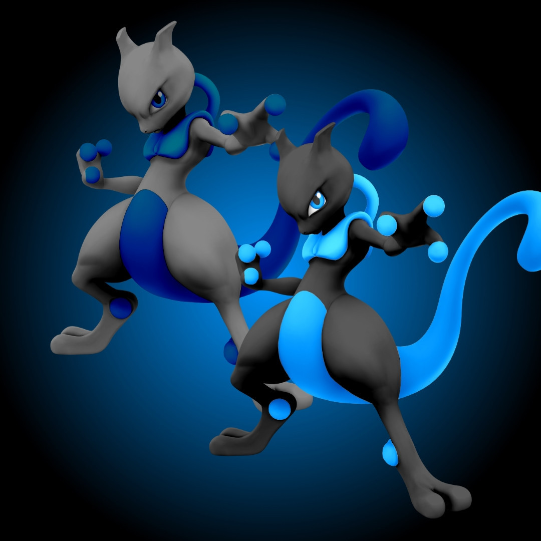 Black & Blue Mewtwo [Super Smash Bros. (Wii U)] [Mods]