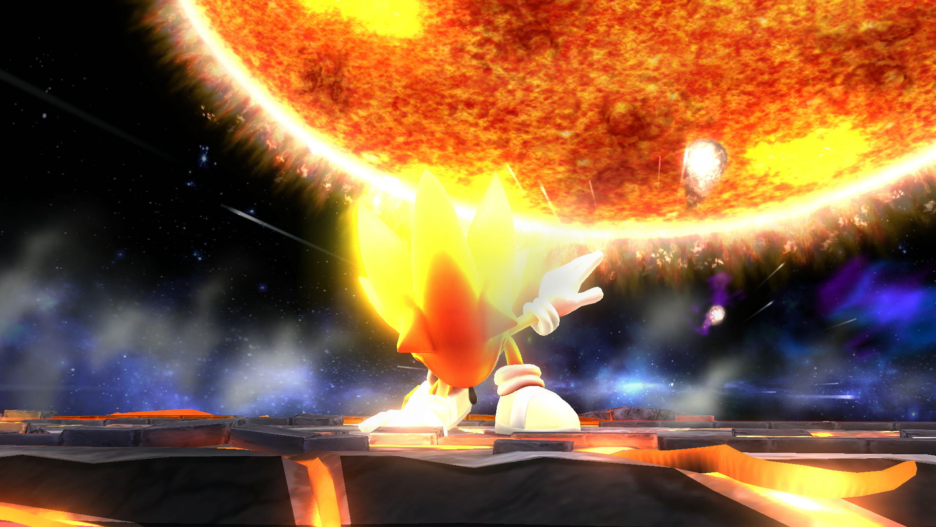 Fire Sonic w/ Fire Effect [Super Smash Bros. (Wii U)] [Mods]