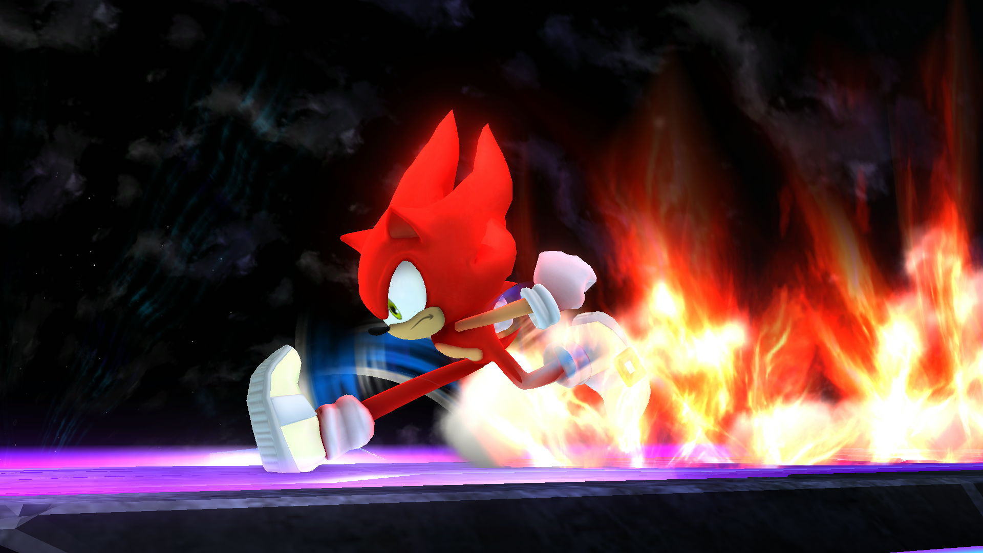 Fire Sonic w/ Fire Effect Mod for Super Smash Bros. (Wii U) | SSB4U Mods