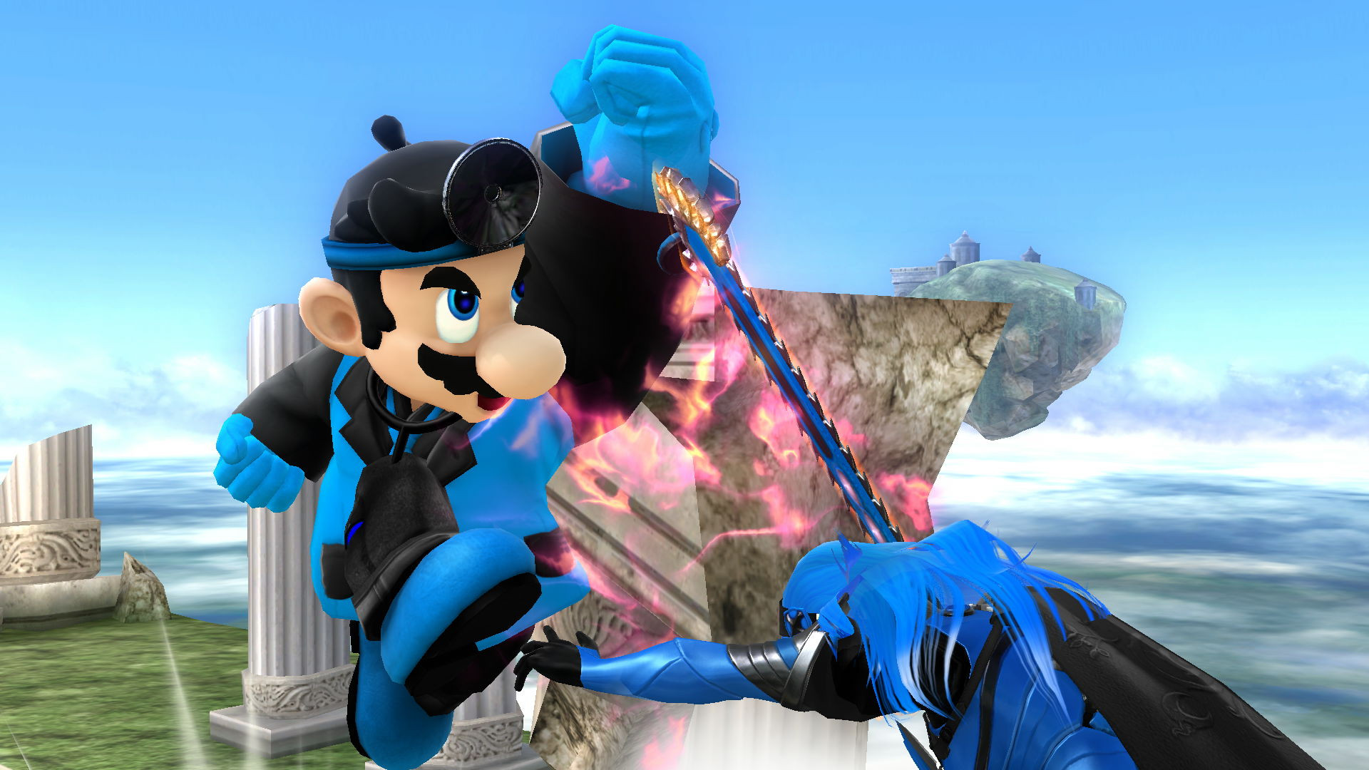 Black and Blue Dr.Mario [Super Smash Bros. (Wii U)] [Mods]
