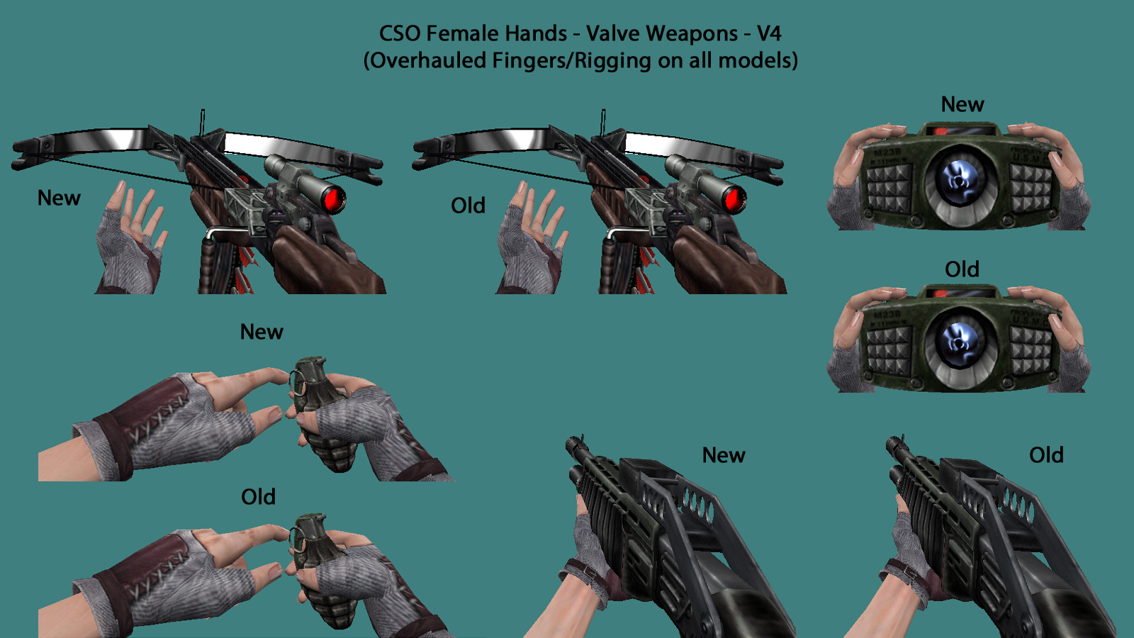 CSO Female Hands (HD Valve Weapons) Mod for Half-Life | HL Mods