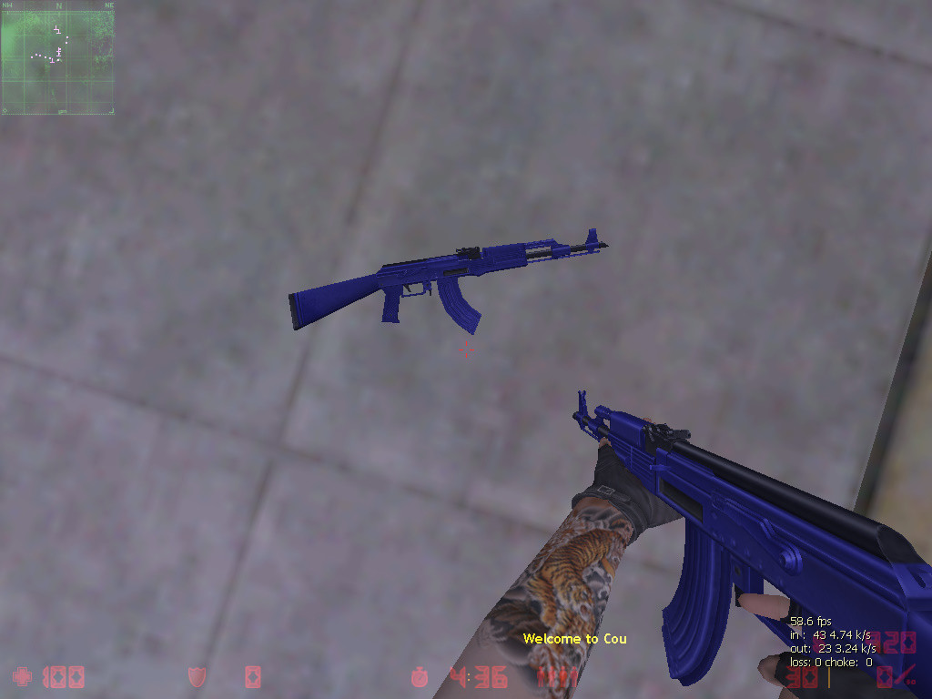 Blue Weapons With Tattoo Mod for Counter-Strike 1.6 | CS1.6 Mods
