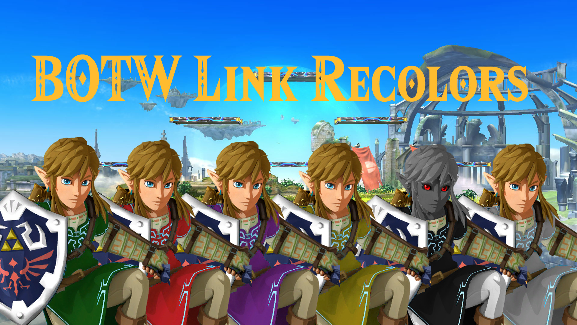 BOTW Link Recolors Mod for Super Smash Bros. (Wii U) | SSB4U Mods