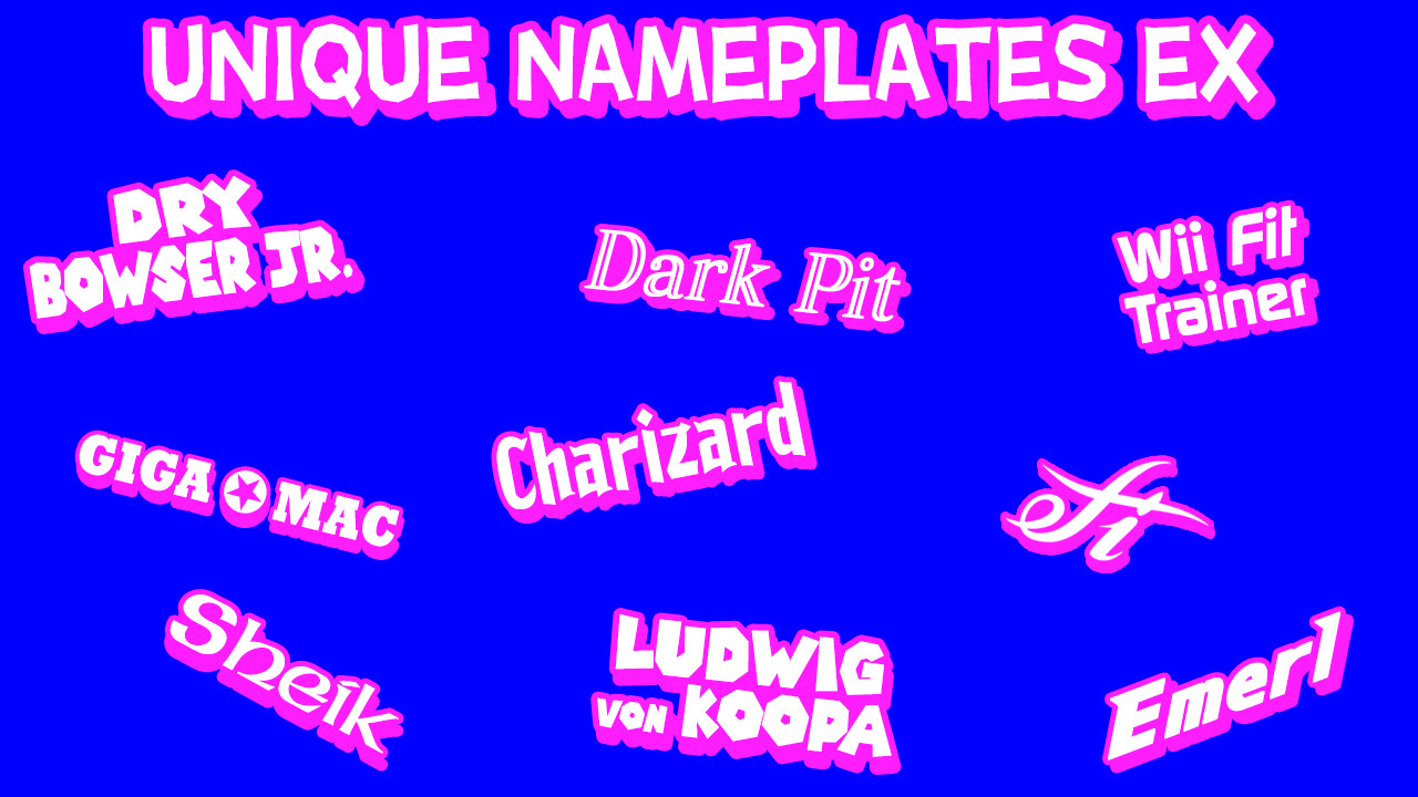 Unique Nameplates EX Mod for Super Smash Bros. (Wii U) | SSB4U Mods