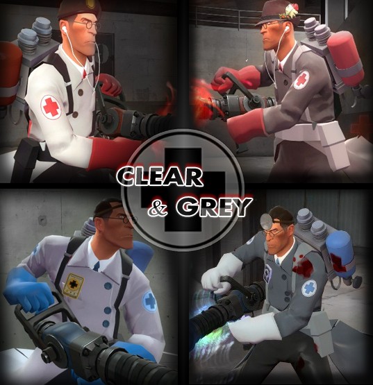 CLEAR + GREY - MEDIC SKINS Mod for Team Fortress 2 | TF2 Mods