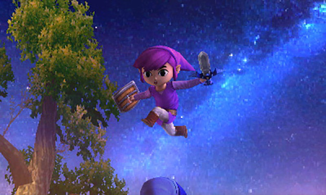 Purple Triforce Heroes Toon Link [Super Smash Bros. (3DS)] [Mods]