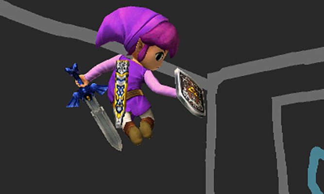 Purple Triforce Heroes Toon Link [Super Smash Bros. (3DS)] [Mods]