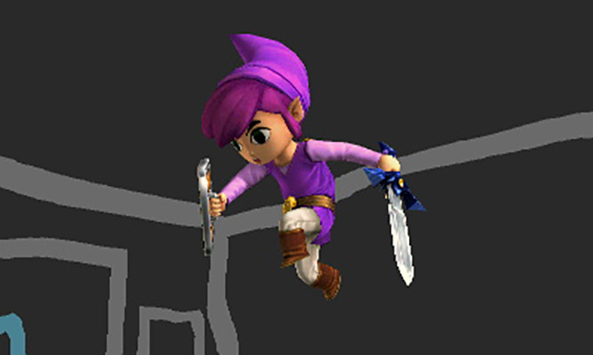 Purple Triforce Heroes Toon Link [Super Smash Bros. (3DS)] [Mods]