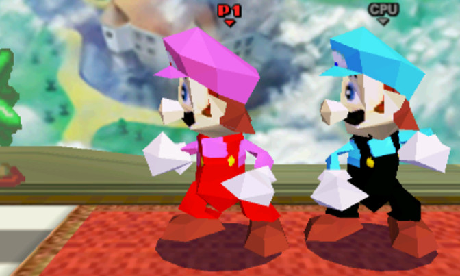 Pink and Blue N64 Luigi Alts Mod for Super Smash Bros. (3DS) | SSB3DS Mods
