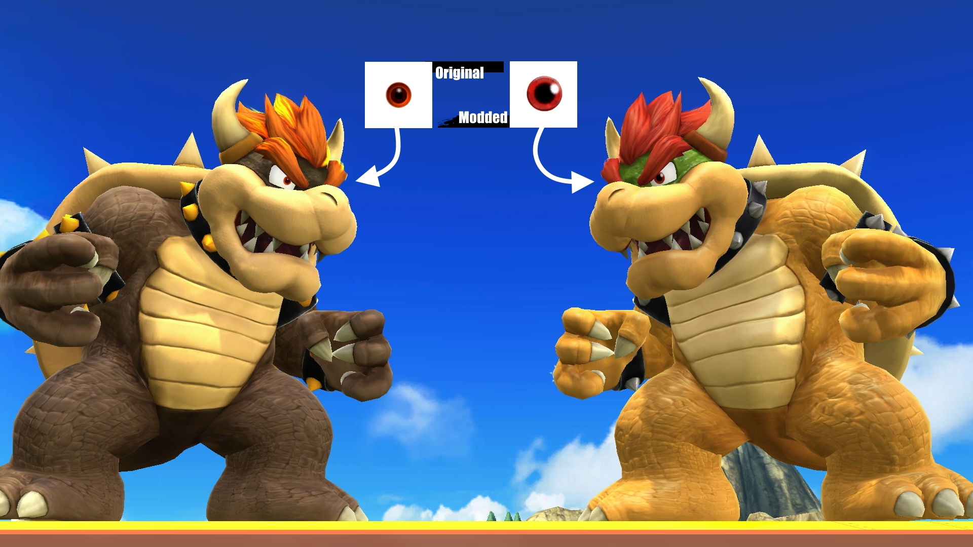 Less Feral Boswer/Super Mario 3D World Bowser Eyes [Super Smash Bros ...