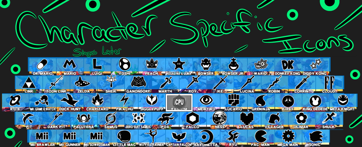Separate Icons per Character Mod for Super Smash Bros. (Wii U) | SSB4U Mods