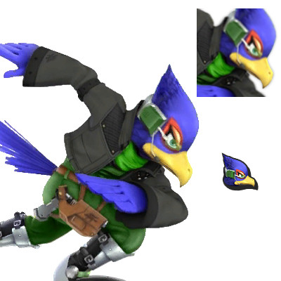 Black & Green Falco Portraits [Super Smash Bros. (Wii U)] [Mods]