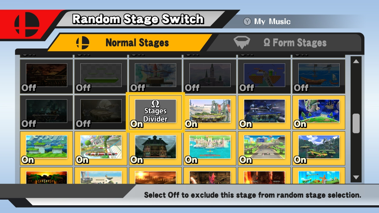 Omega (?) Stages in Normal Stage Random [Super Smash Bros. (Wii U)] [Mods]