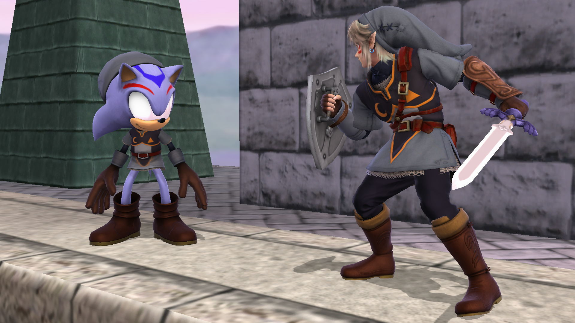 Link Sonic [Super Smash Bros. (Wii U)] [Mods]