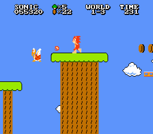 Sonic in SMB1 NES Style Mod for Boll Deluxe | BDX Mods