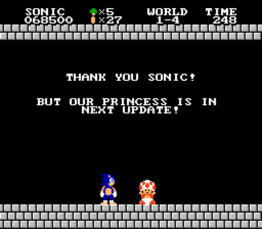 Sonic in SMB1 NES Style Mod for Boll Deluxe | BDX Mods