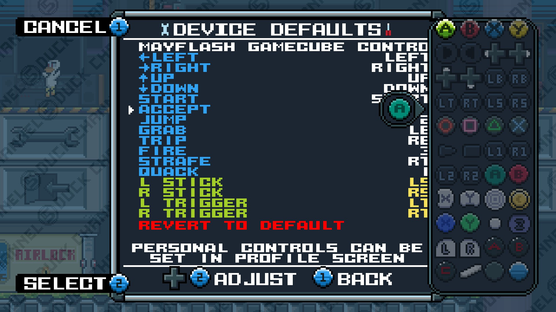 GameCube buttons over SNES/SFC buttons [Duck Game] [Mods]