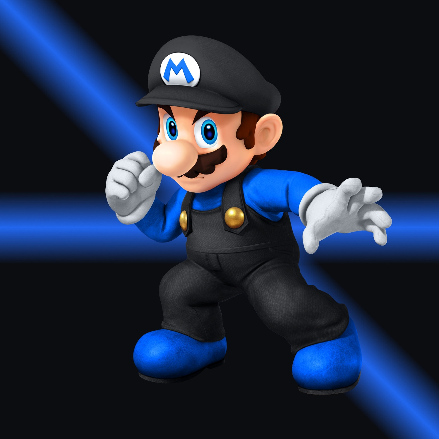 Black and Blue Mario Revamped [Super Smash Bros. (Wii U)] [Mods]