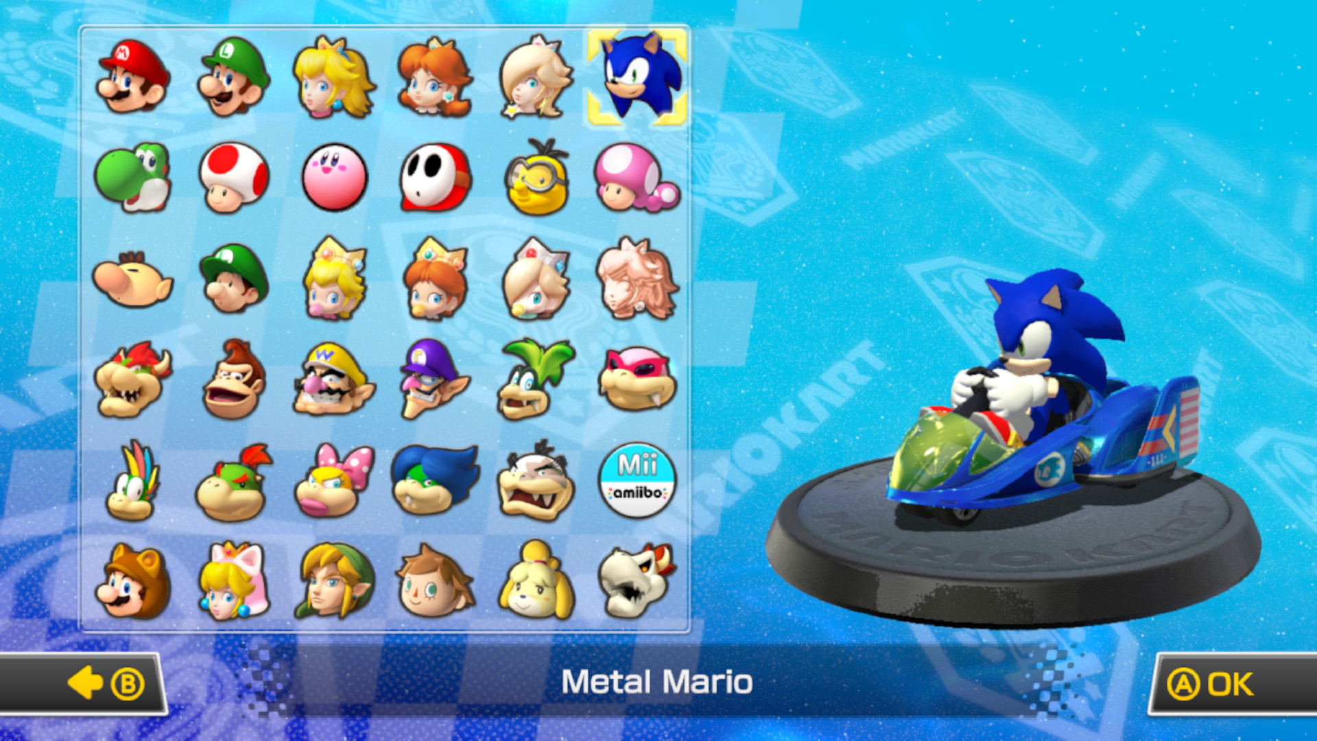 Menu with Sonic, Kirby and Bowser Jr (and others) Mod for Mario Kart 8 ...