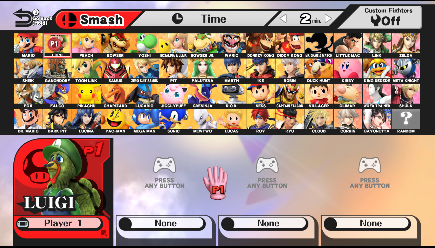 Turkey Luigi [Super Smash Bros. (Wii U)] [Mods]