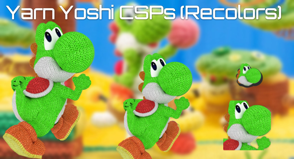 Yarn Yoshi CSPs (Recolors) [Super Smash Bros. (Wii U)] [Mods]